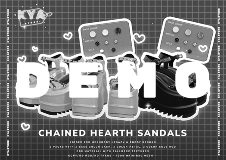 Second Life Marketplace - -KYA store- Chained Hearth Sandals DEMO